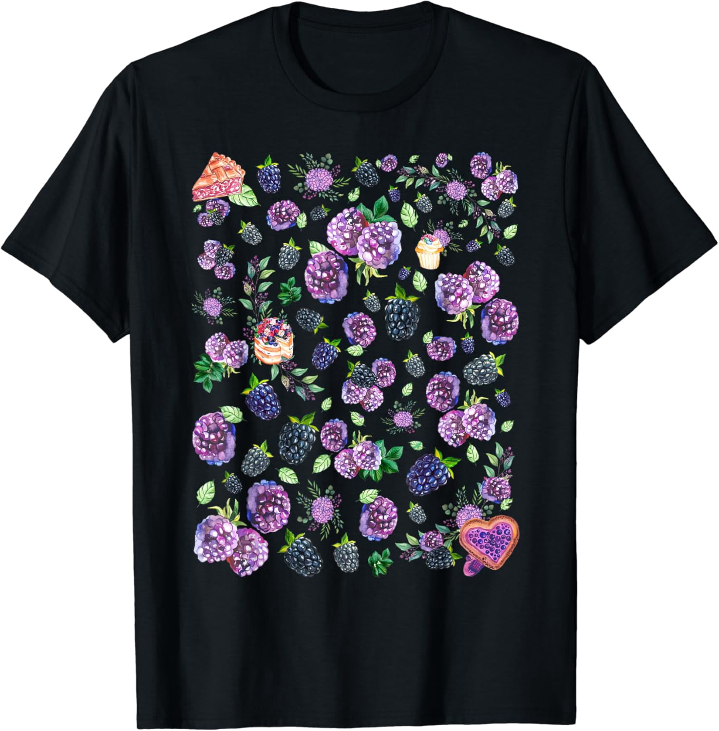 Blackberry Cottagecore Garden Botanical Fruit T-Shirt - Walmart.com