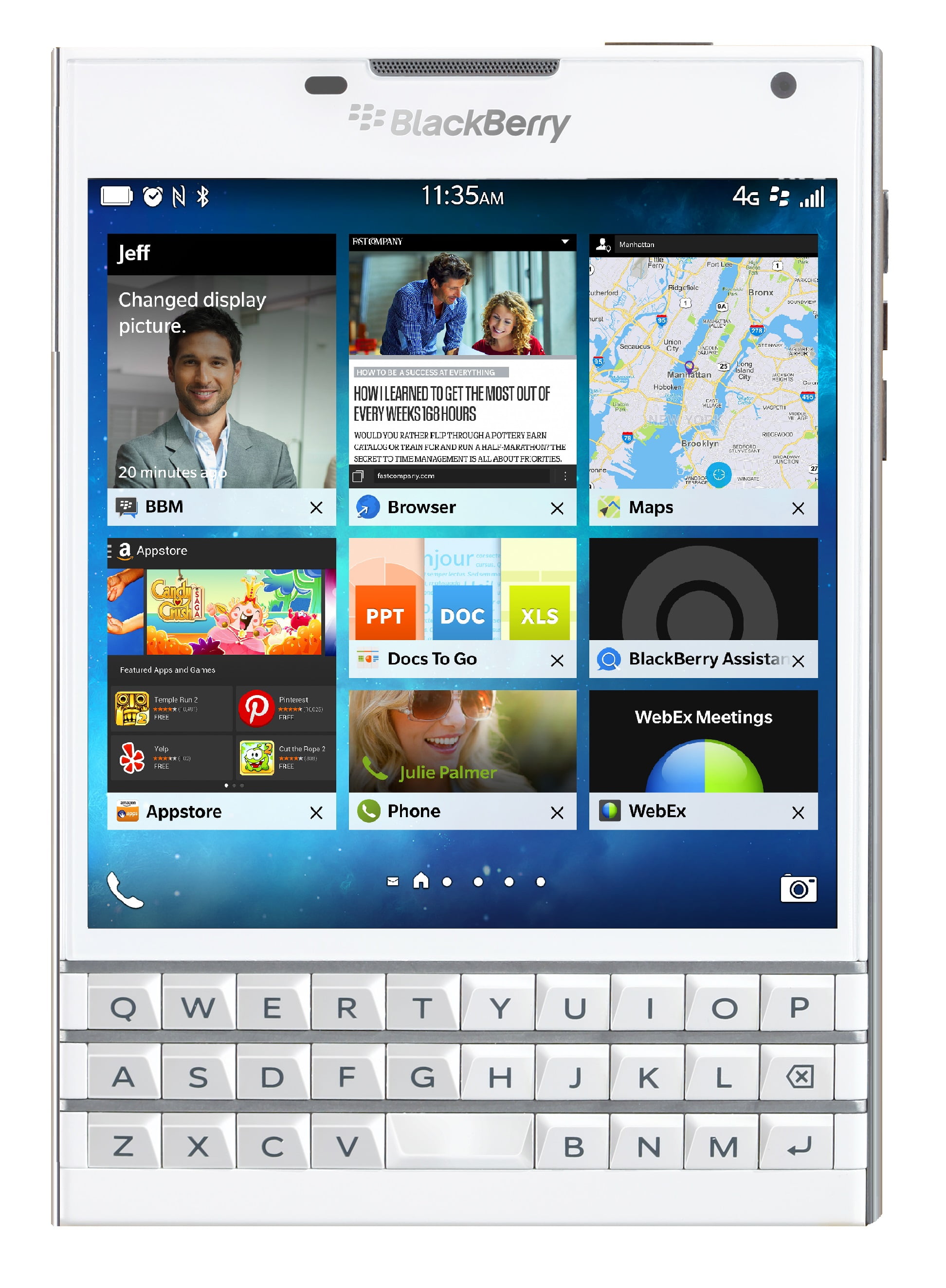 Blackberry Passport SQW100-1 Unlocked GSM Phone w/ 3-row keyboard - White - Walmart.com