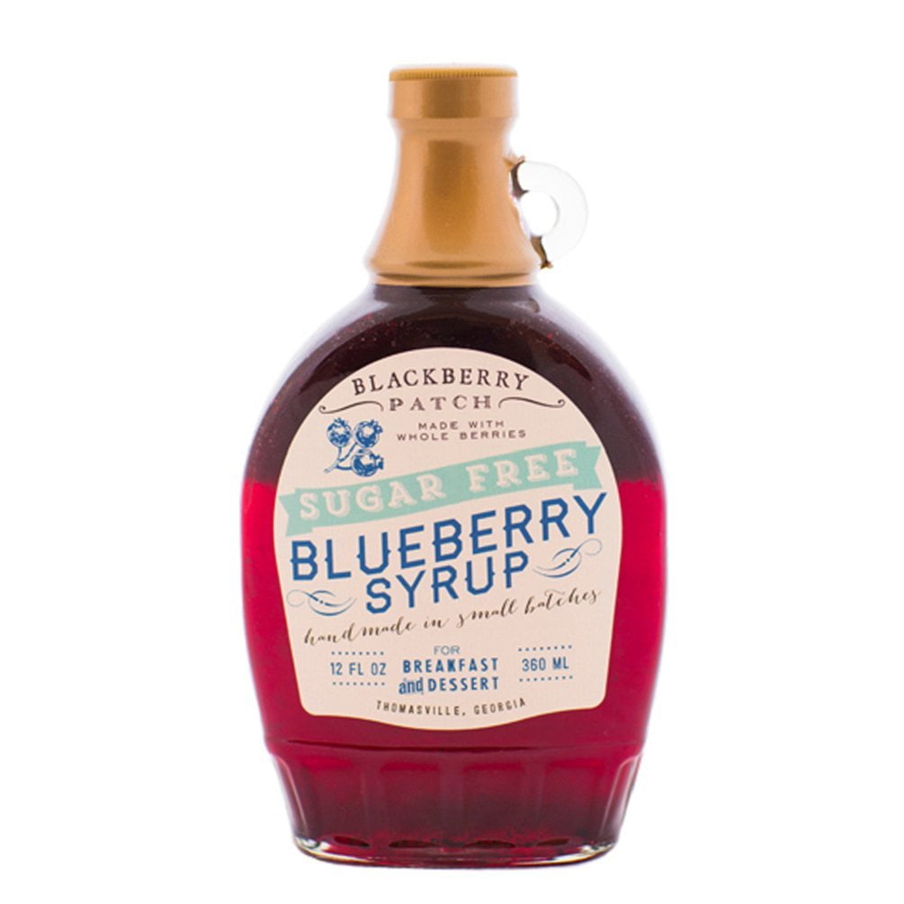 Blackberry Patch Wild Blueberry Syrup, No Sugar Added, 12 Ounce ...