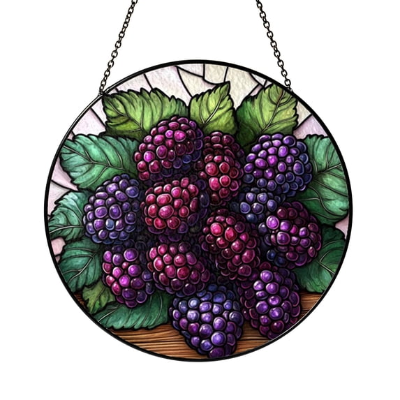 Blackberry Stained Glass Suncatcher – Fruit Window Art Decor - Walmart.com