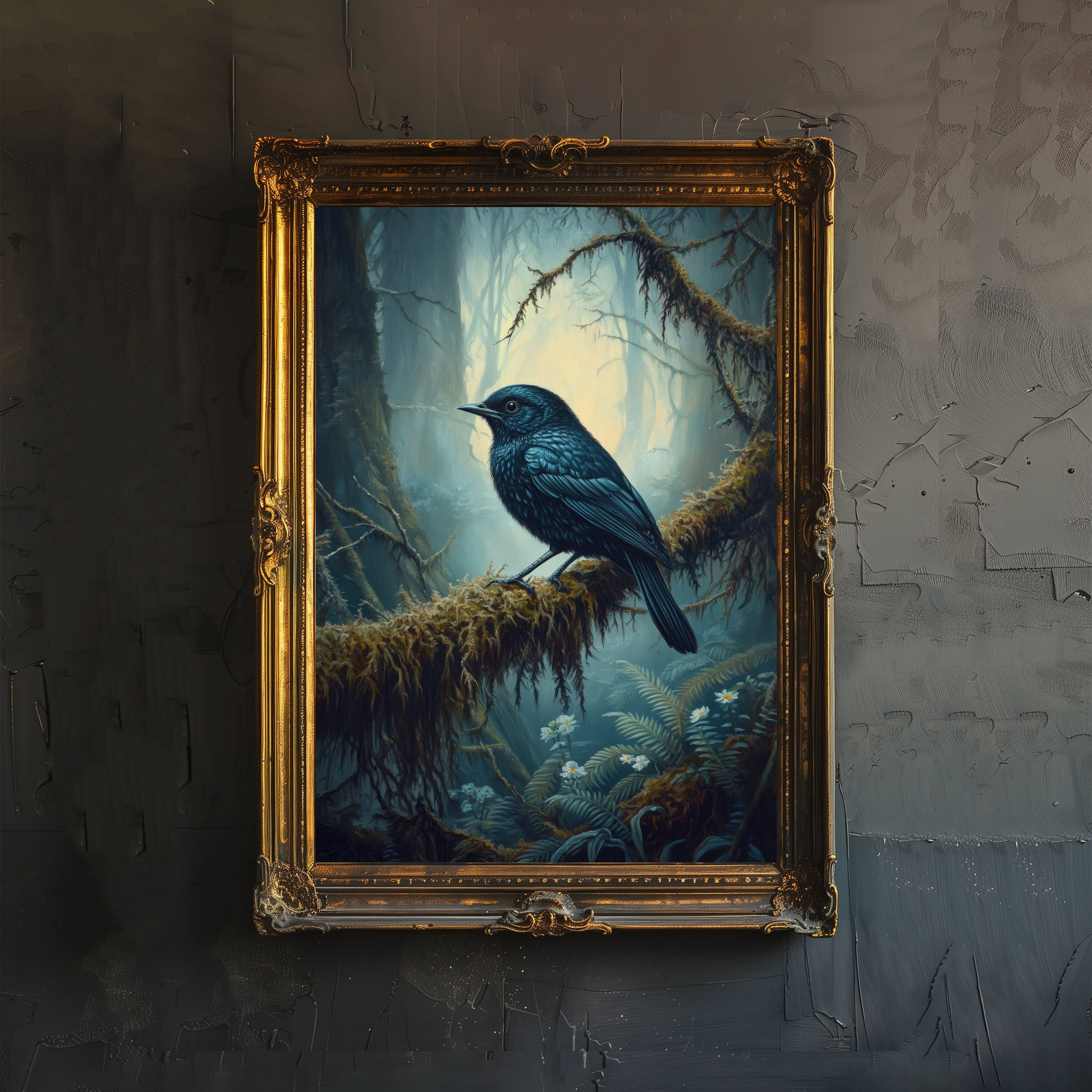 Blackbird Cottagecore Print Dark Academia Art Cottagecore Decor Antique ...