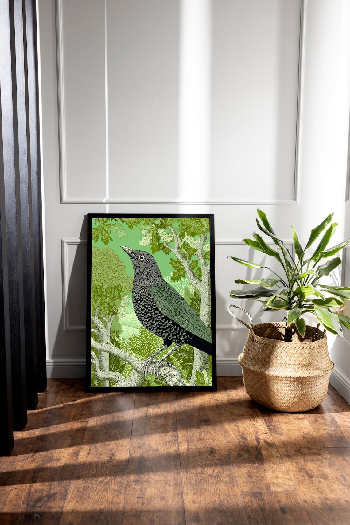 Blackbird Linocut Forest Bird Wall Art Poster Unframed Paper Print ...
