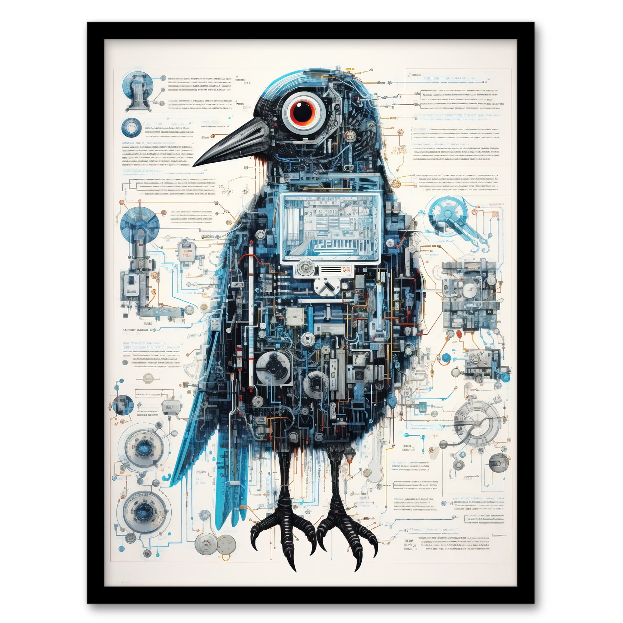 Blackbird Robot Hybrid Secret Military Schematic Blueprint Futuristic Complex Arcane Manuscript ...