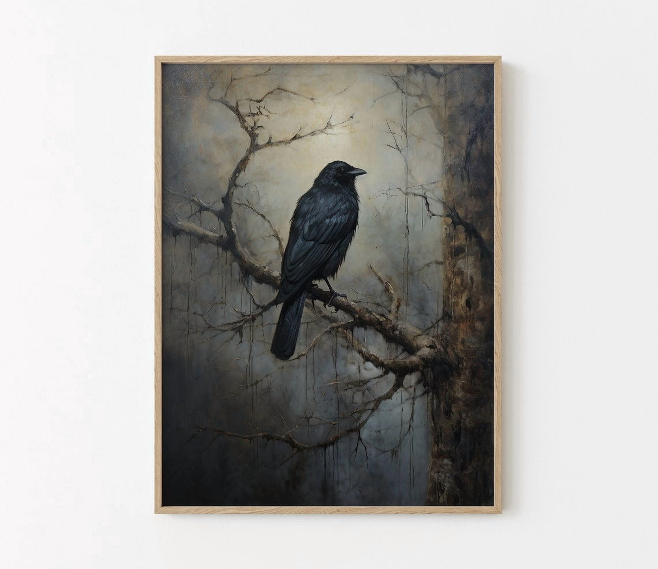 Blackbirds Print Raven Art Corvidcore Dark Decor Crow Painting For Bop5 ...