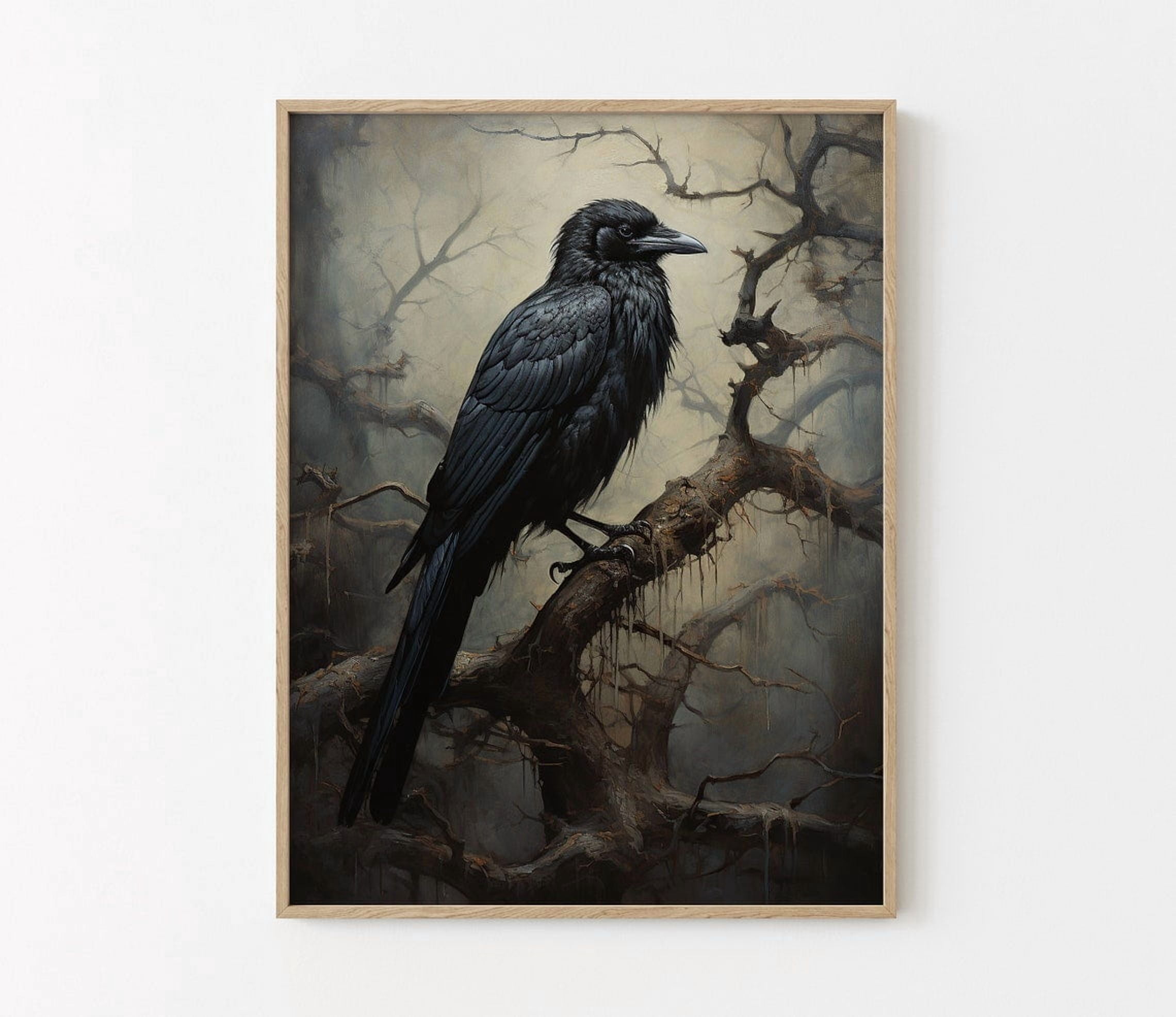 Blackbirds Print Raven Art Corvidcore Dark Decor Crow Painting For Bop6 ...
