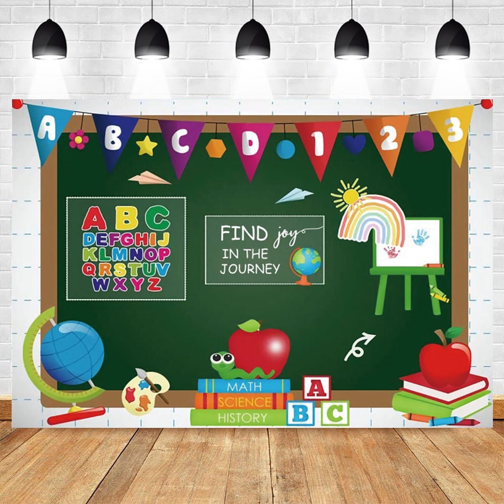 Blackboard Children Back To School Baby Backdrop Kindergarten Cartoon ...