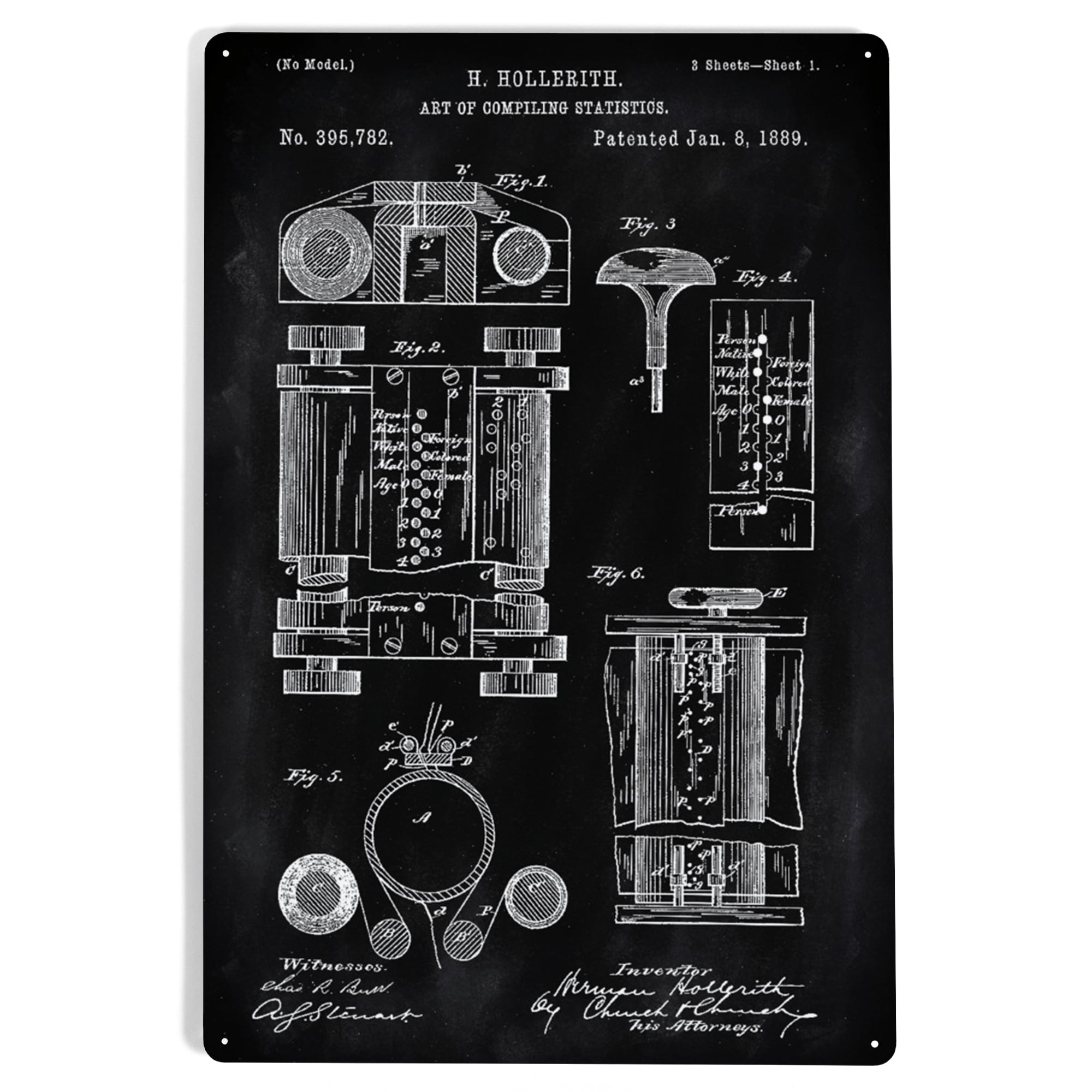 Blackboard Patent, First Computer (12x18 Aluminum Art, Indoor Outdoor ...