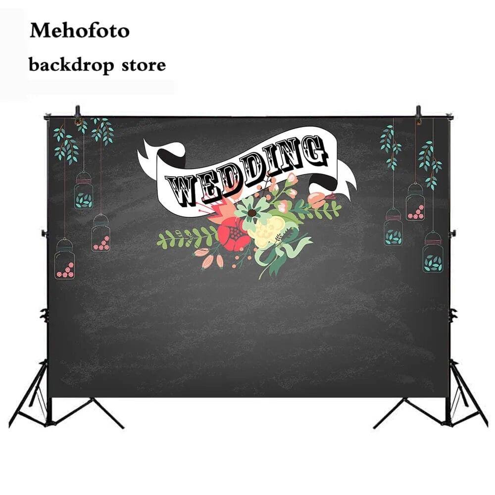 Blackboard Photography Backdrops Wedding Flower Photo Background Booth