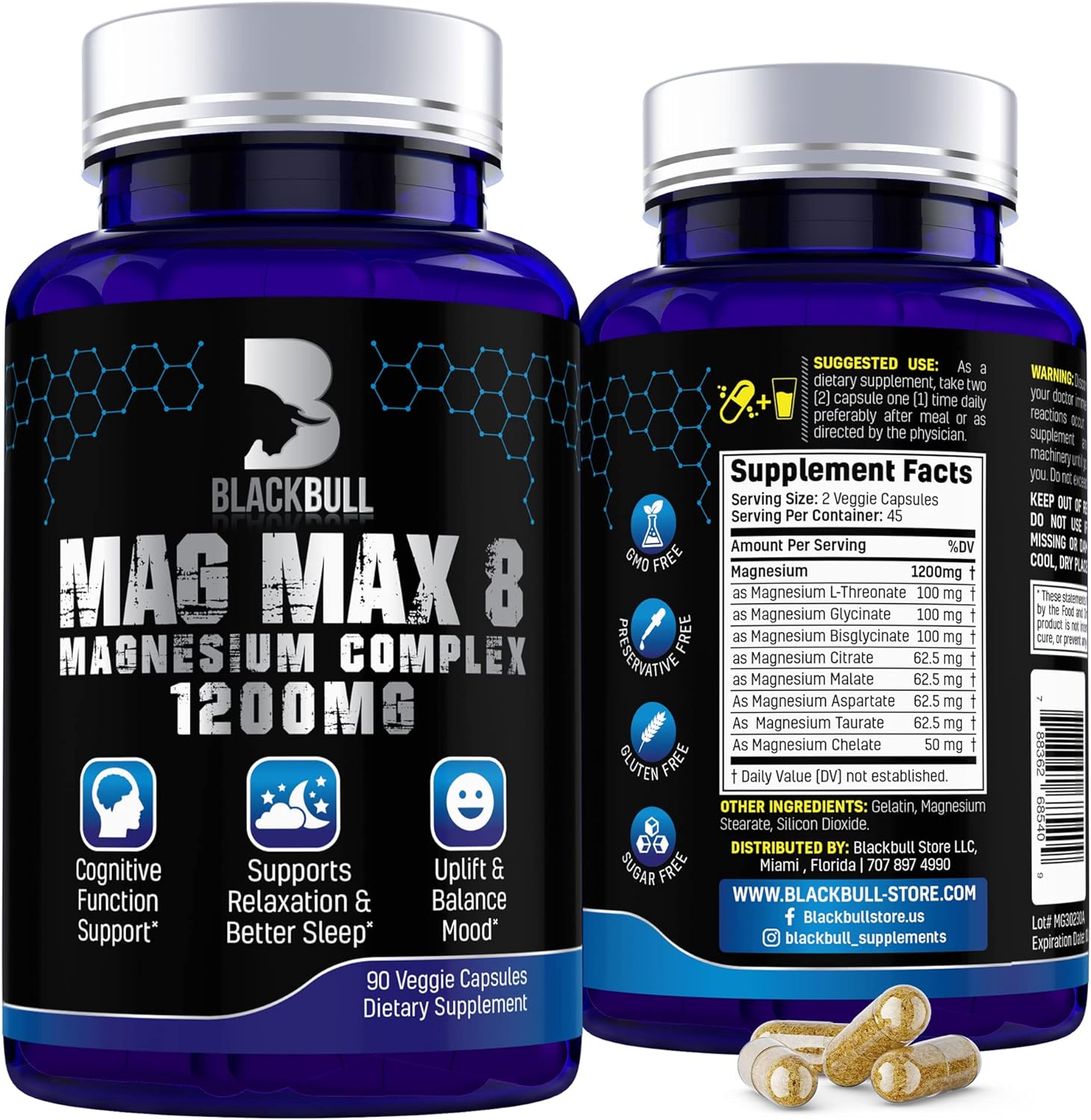 Blackbull MagMax Magnesium Complex 1200 mg -90 Capsules | L-Threonate ...