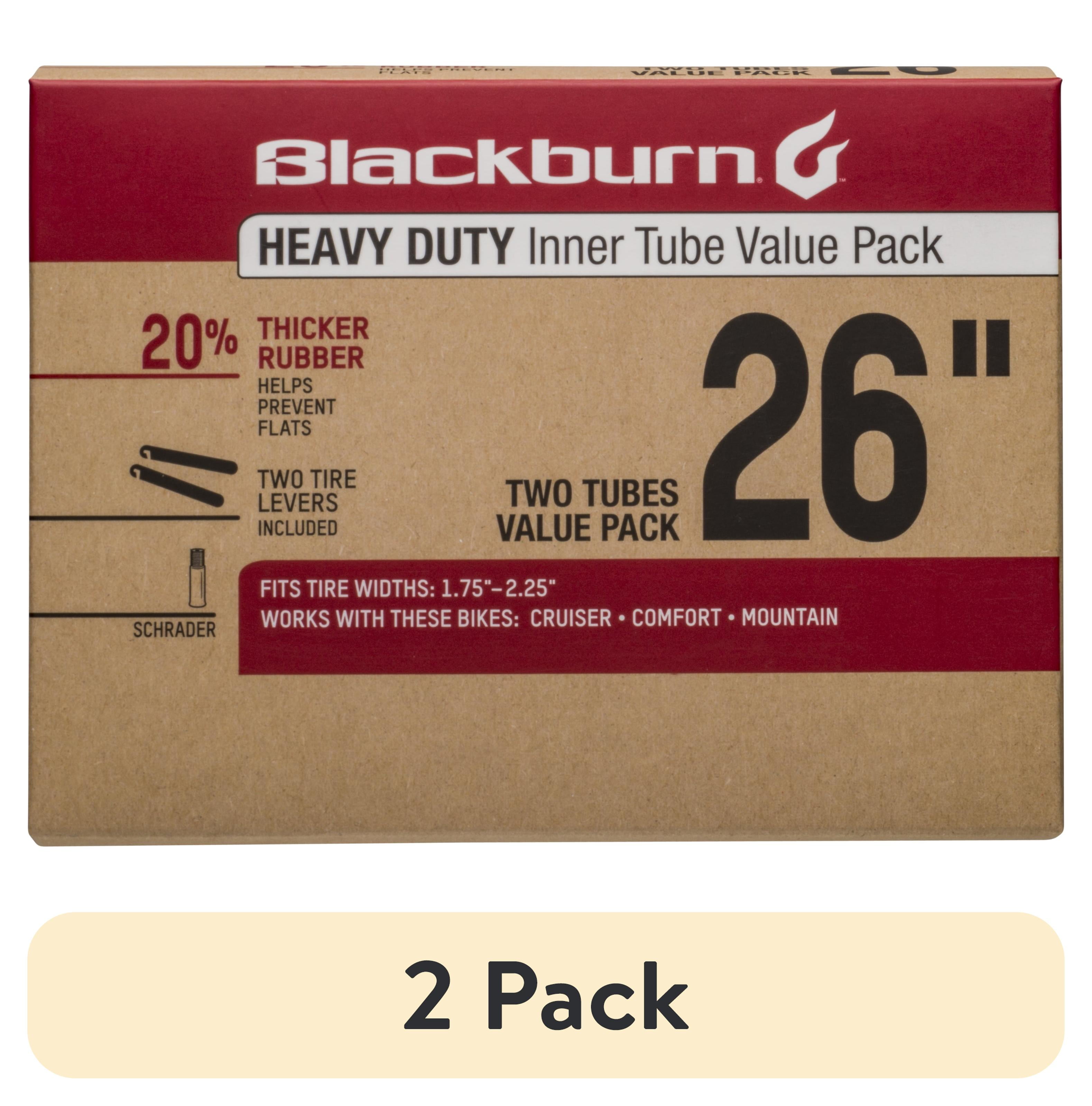 (2 pack) Blackburn 26IN X 1.75-2.25 Schrader Value Pack Heavy Duty Bicycle Inner Tube with Tire ...