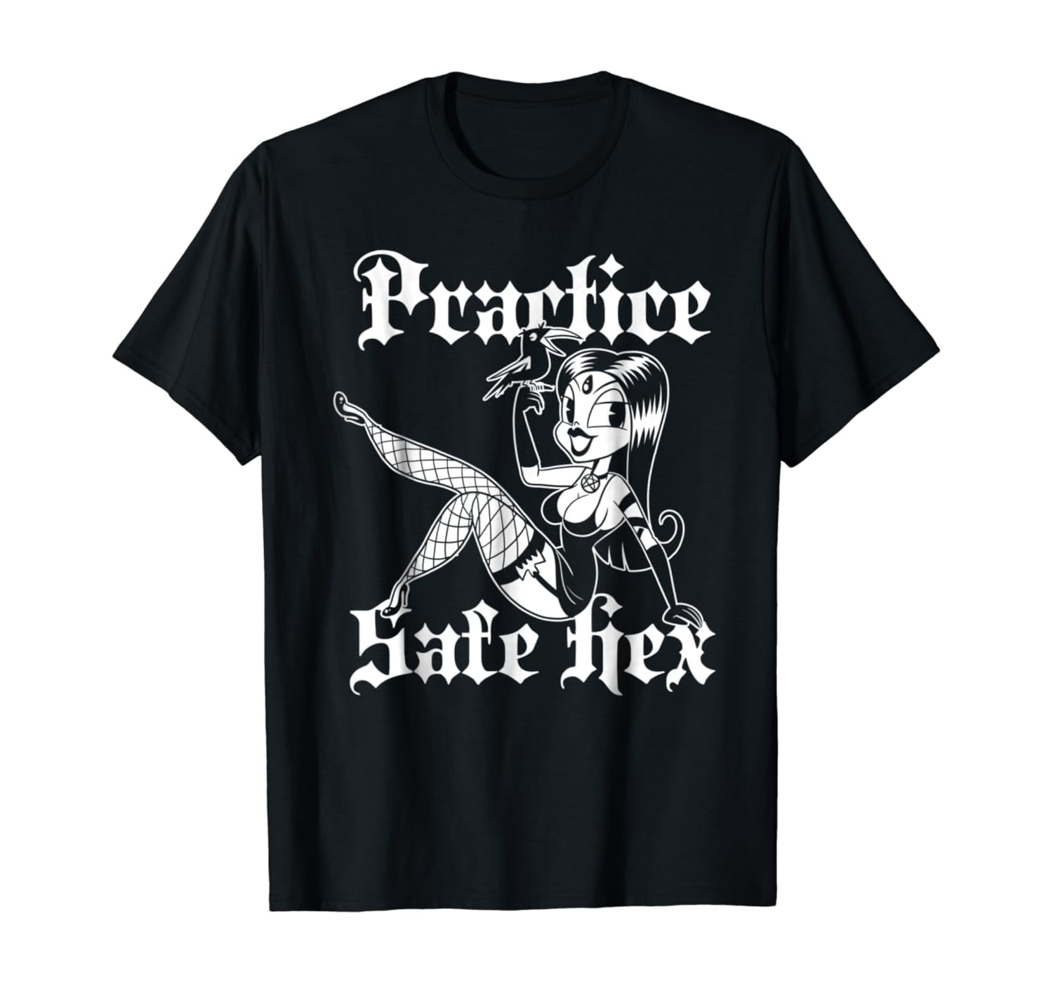 Blackcraft Practice Safe Hex T-Shirt Sexy Witchy Pin Up 50s - Walmart.com