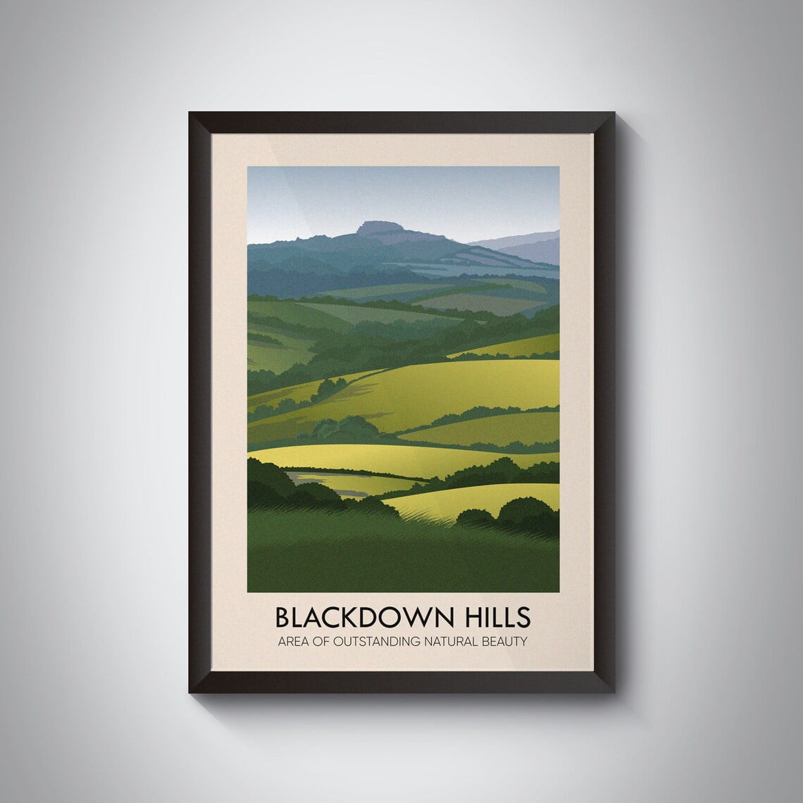 Blackdown Hills Aonb Poster, Somerset, Devon, Uk, West Country, Vintage ...