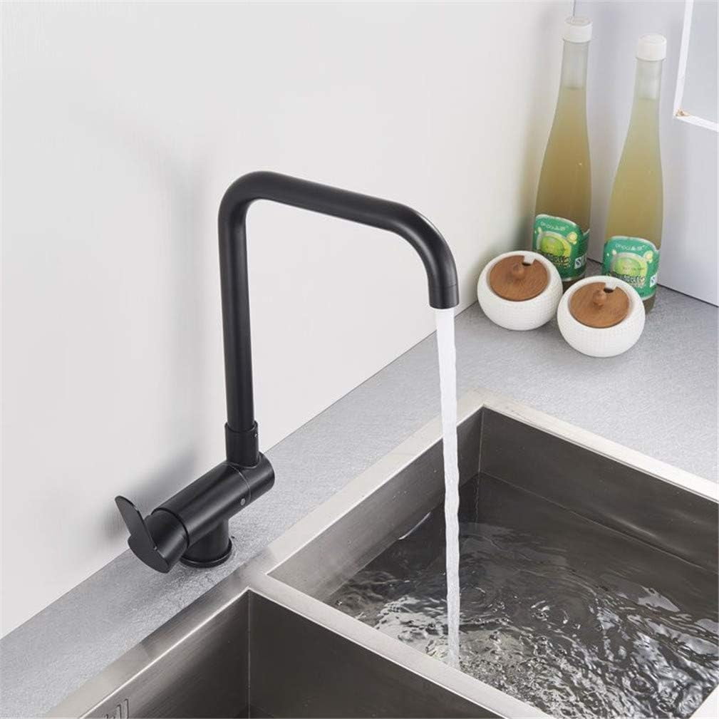 Blacked 360 Degree Rotation Kitchen Basin Tap Hot Cold Crane Mixer ...