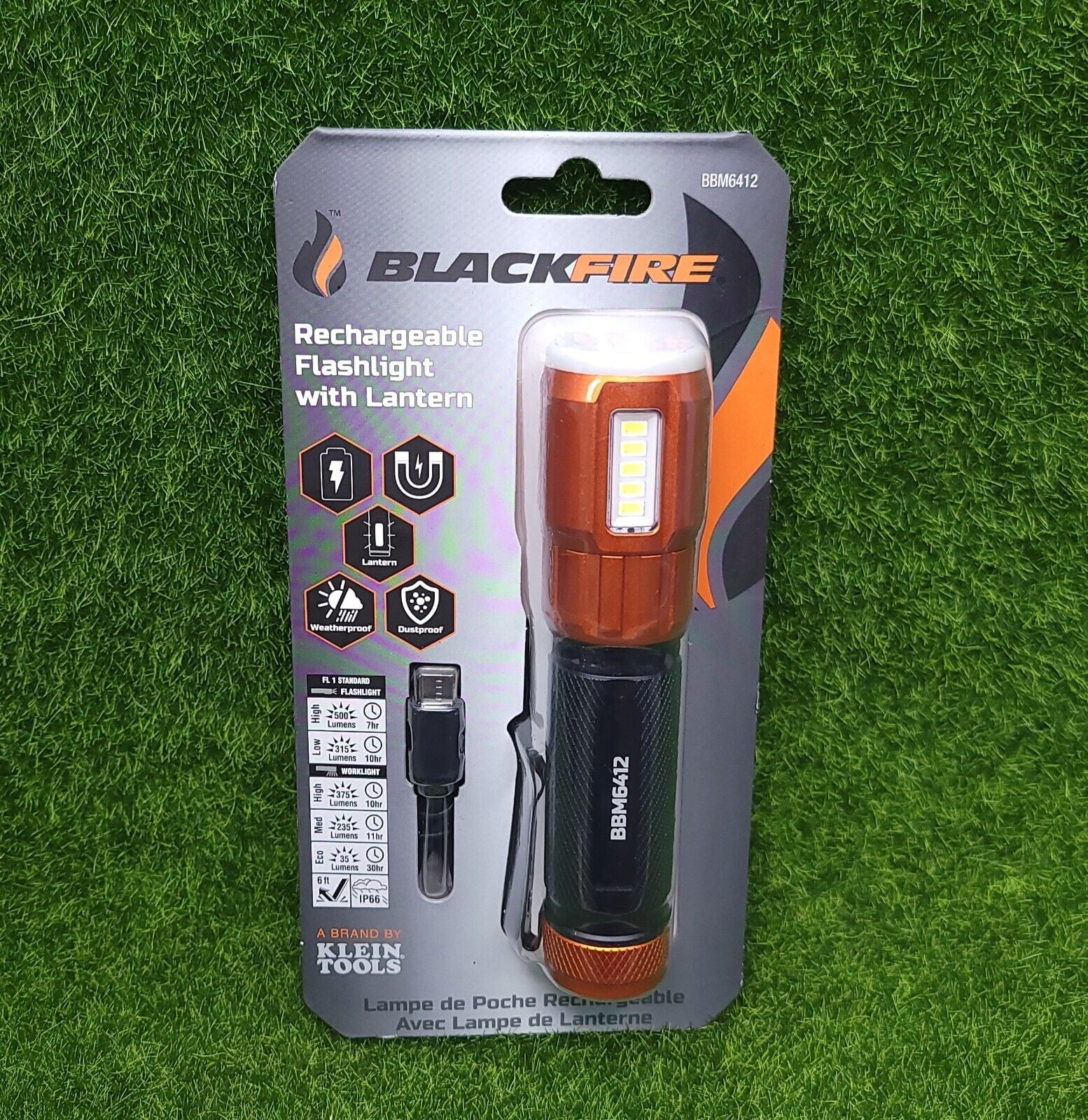 Blackfire Rechargeable Weatherproof Magnetic 500 Lum Flashlight Lantern ...