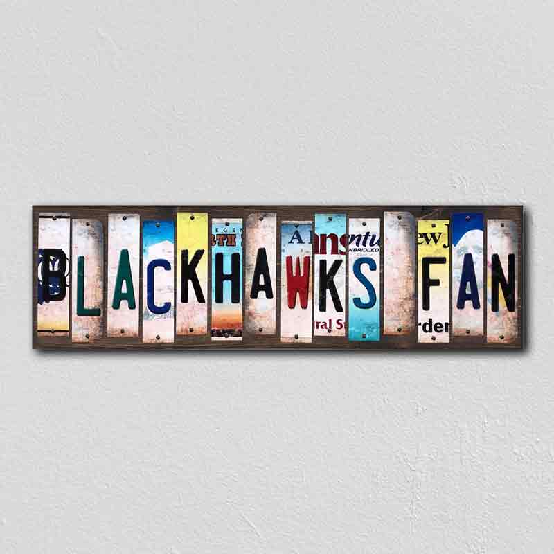 Blackhawks Fan License Plate Tag Strips Novelty Wood Signs WS-429 8" x ...