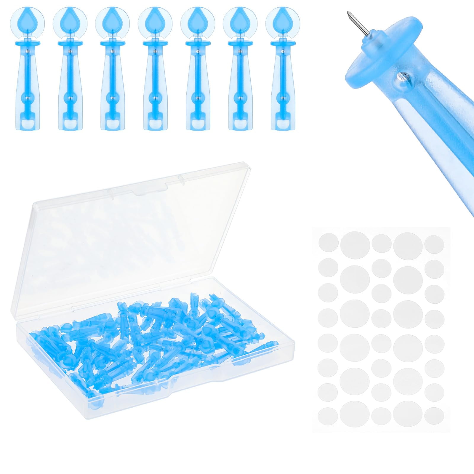 Blackhead Blemish Remover, 50 Pcs Disposable Sterile Needles and 72 ...