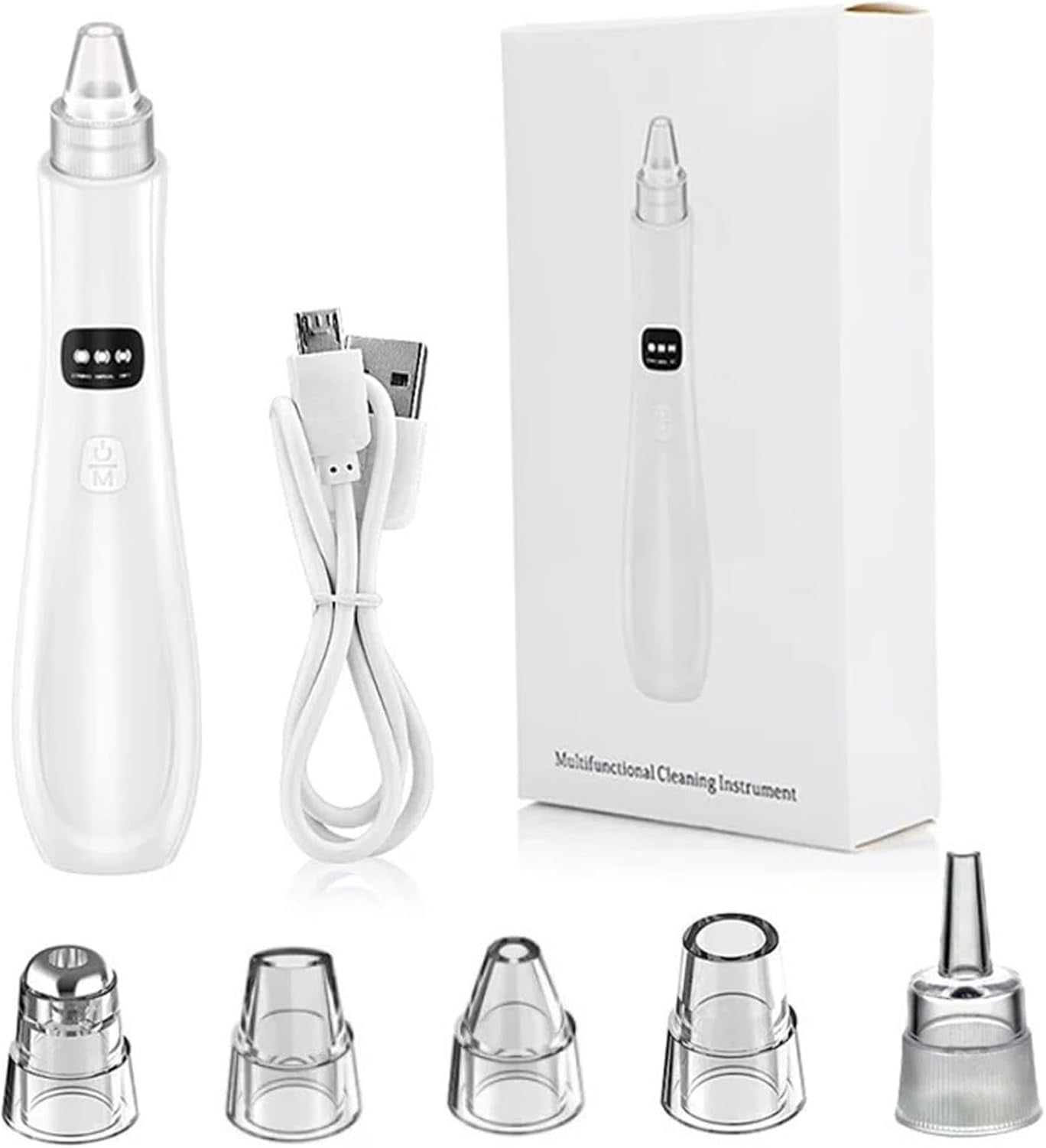 Blackhead Extractor Rechargeable USB Port Blackhead Remover 3 Speeds ...