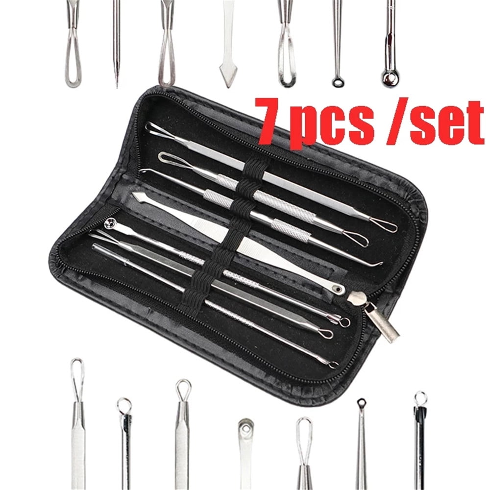 Blackhead and Pimple Remover Kit - 7 Surgical Extractor Tools - Acne ...