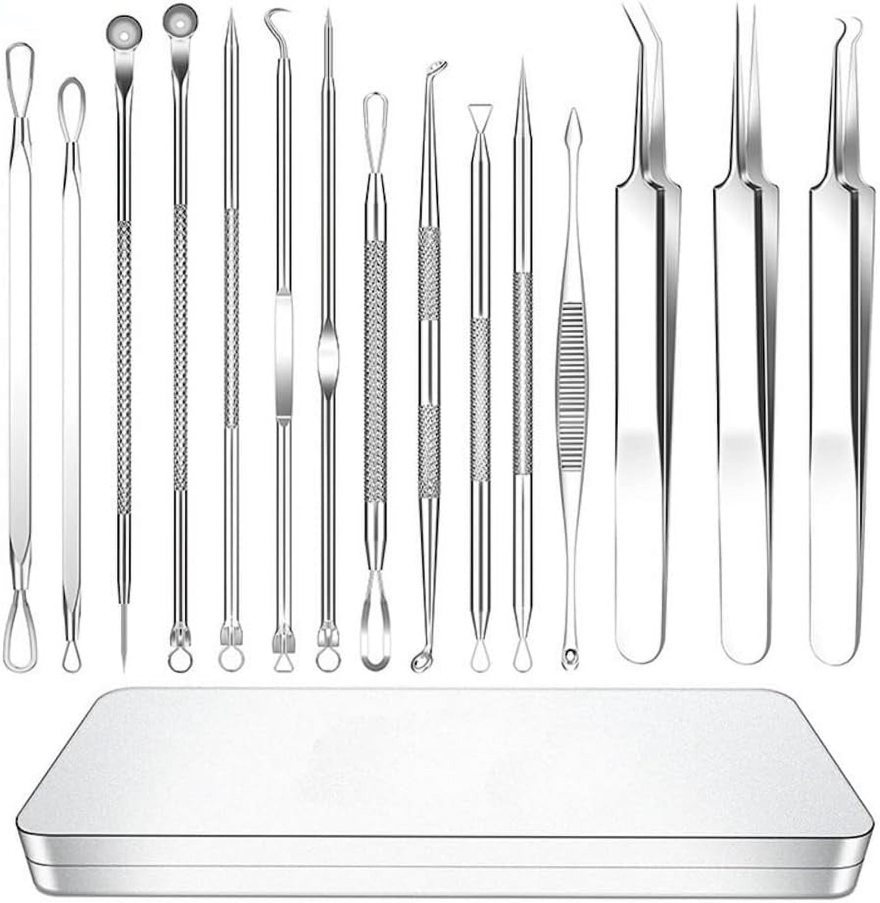 Blackhead Remover Comedone Extractor, Curved Blackhead Tweezers Kit ...