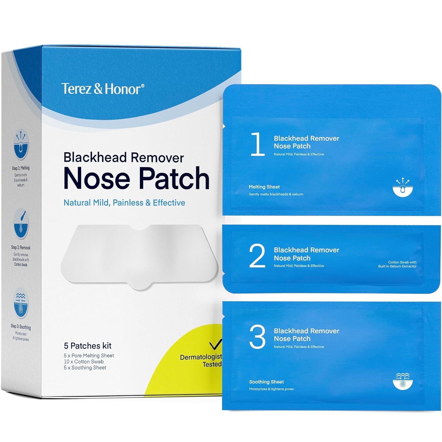 Blackhead Remover Nose Pore Patches: Natural Mild Painless Korean Skin ...