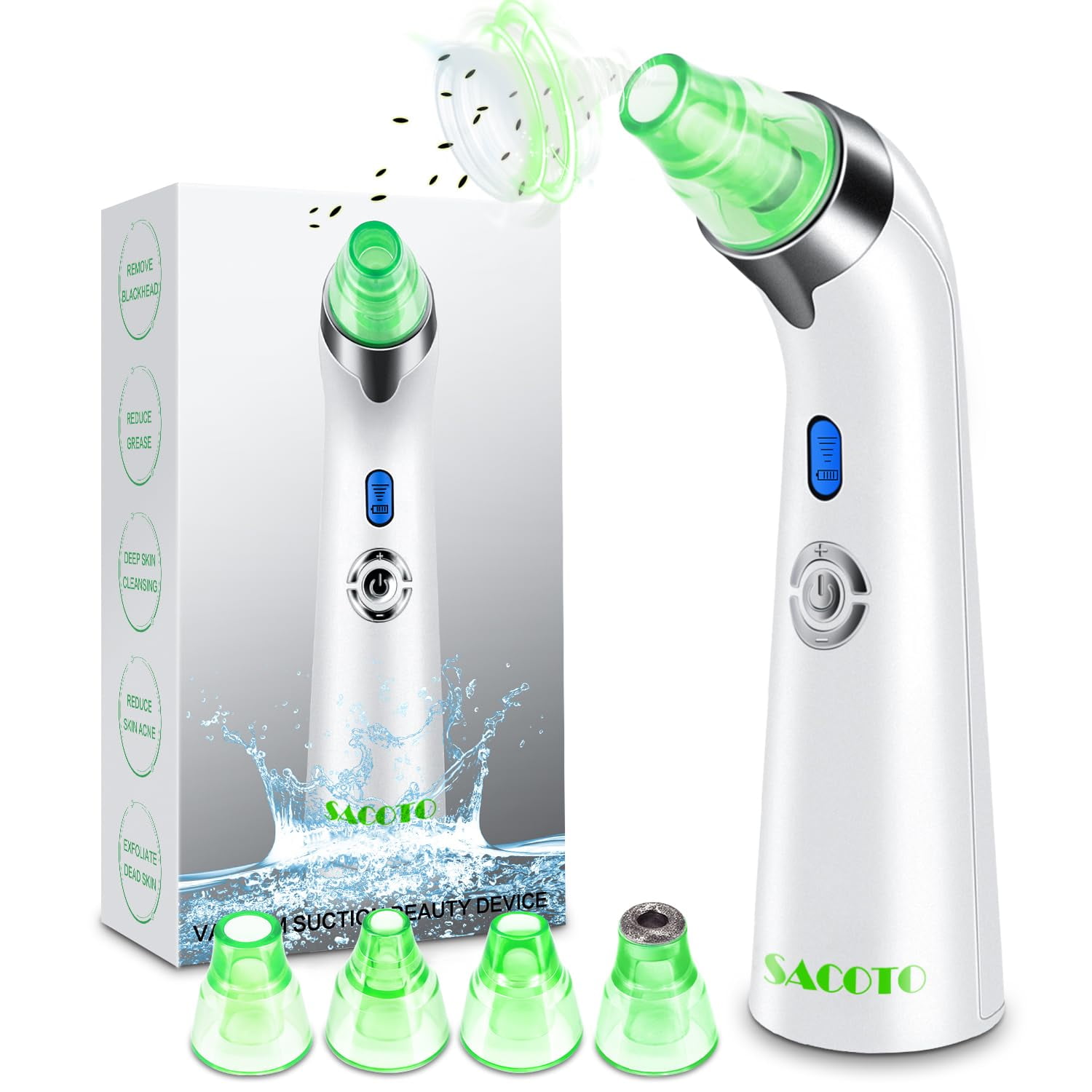 Blackhead Remover Pore Vacuum, Face Suction Pore Cleanser, 5 Suction ...