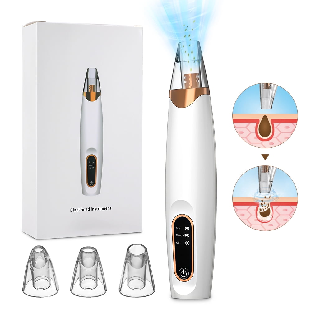 Blackhead Remover Pore Vacuum,Facial Pore Cleaner-6 Suction Power,3 ...