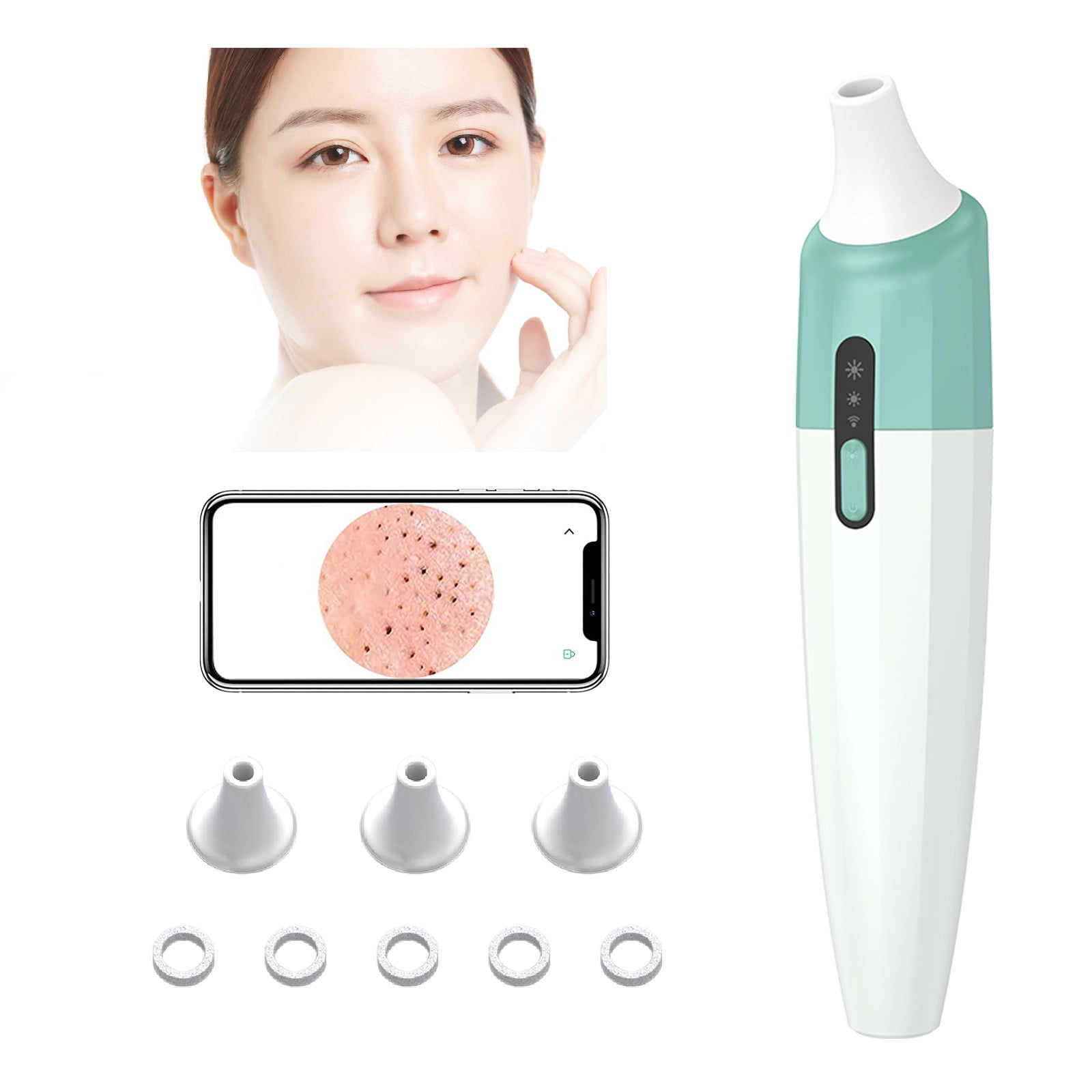 Blackhead Remover Pore Vacuum, Mittory WiFi Visible Facial Pore Cleaner ...
