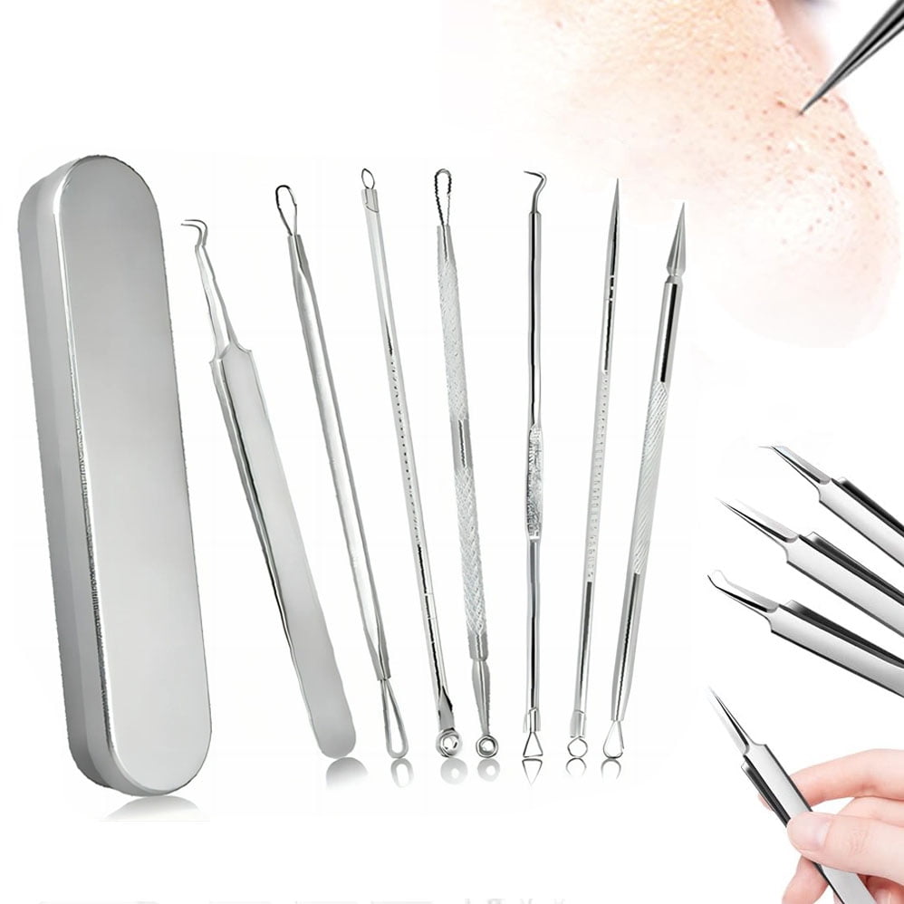 7 Pcs Pimple Popper & Blackhead Remover Tool Kit - Comedone and Acne ...