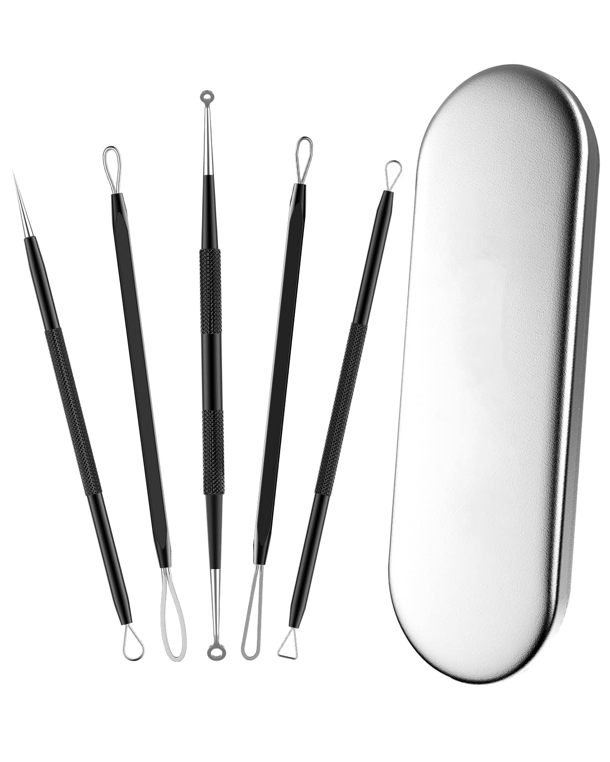 Blackhead Remover Tool, Pimple Popper Tool Kit, Blackhead Extractor ...