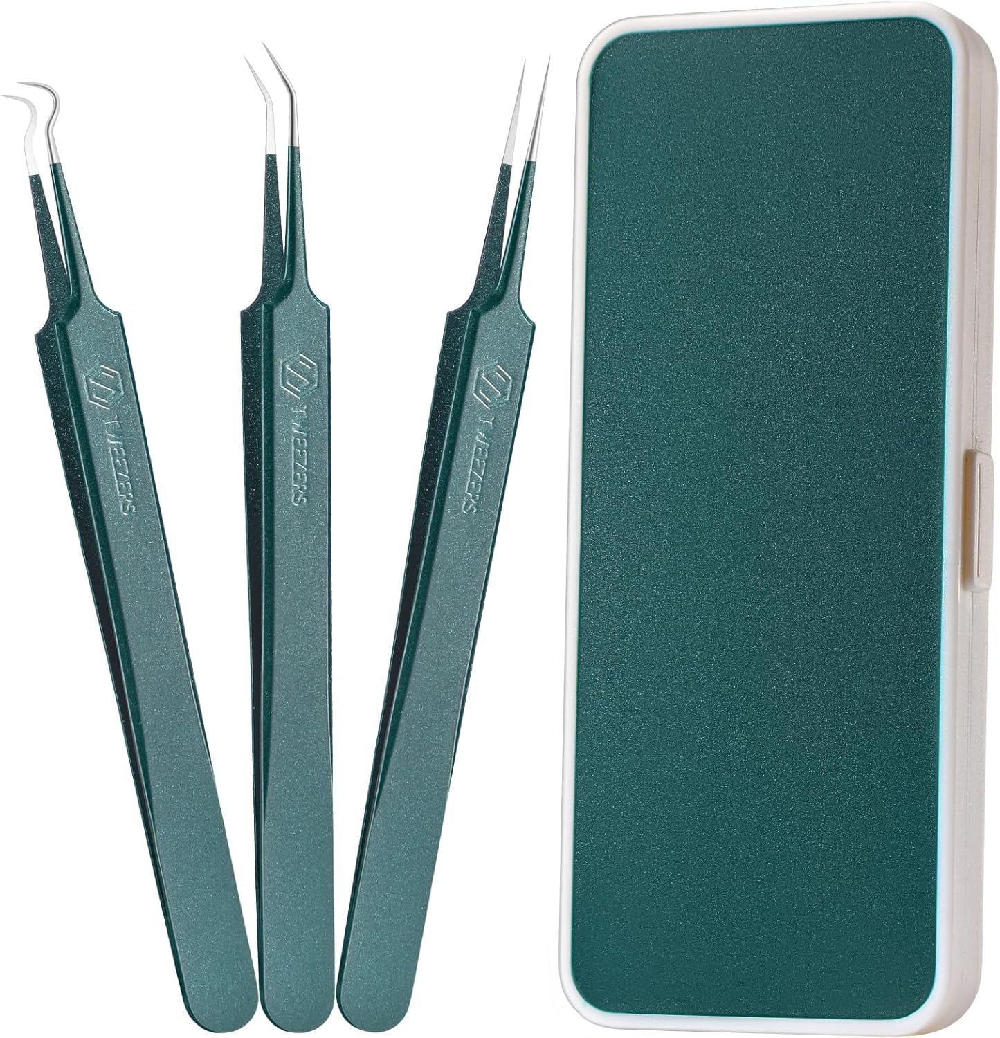 Blackhead Tweezers, Blackhead Extractor, Pimple Popper Tool Kit, 3 in 1 ...