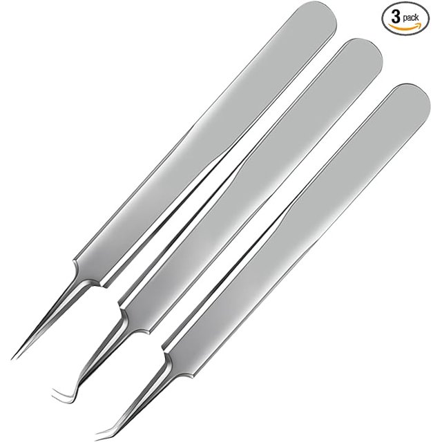 Blackhead Tweezers, Pimple Popper Tool Kit, Comedone Extractor, 3 in 1 ...