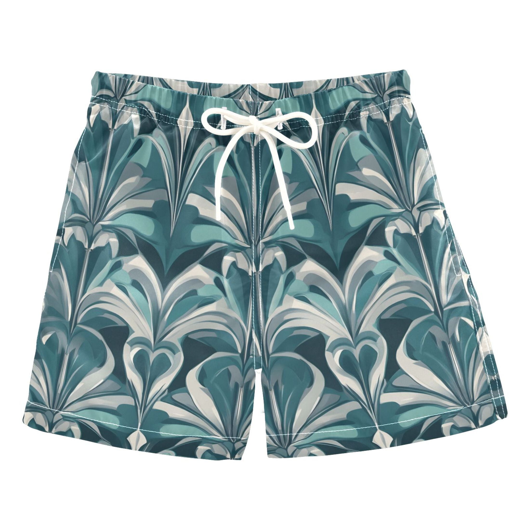 Blackish Green Ripple Art Boys Swim Trunks Quick Dry Boy Swim Shorts ...