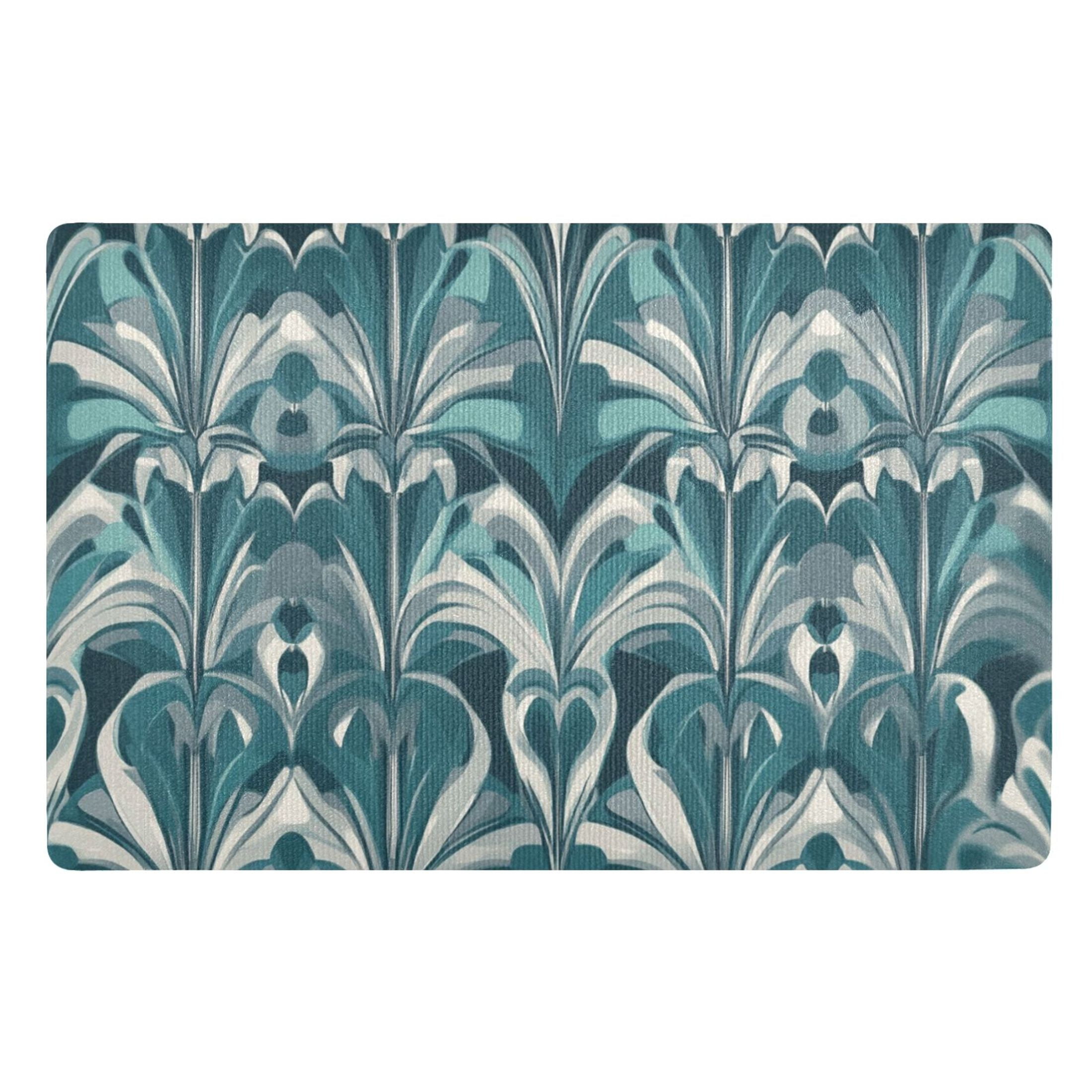 Blackish Green Ripple Art Floor Door Mat Outdoor Indoor for Home ...