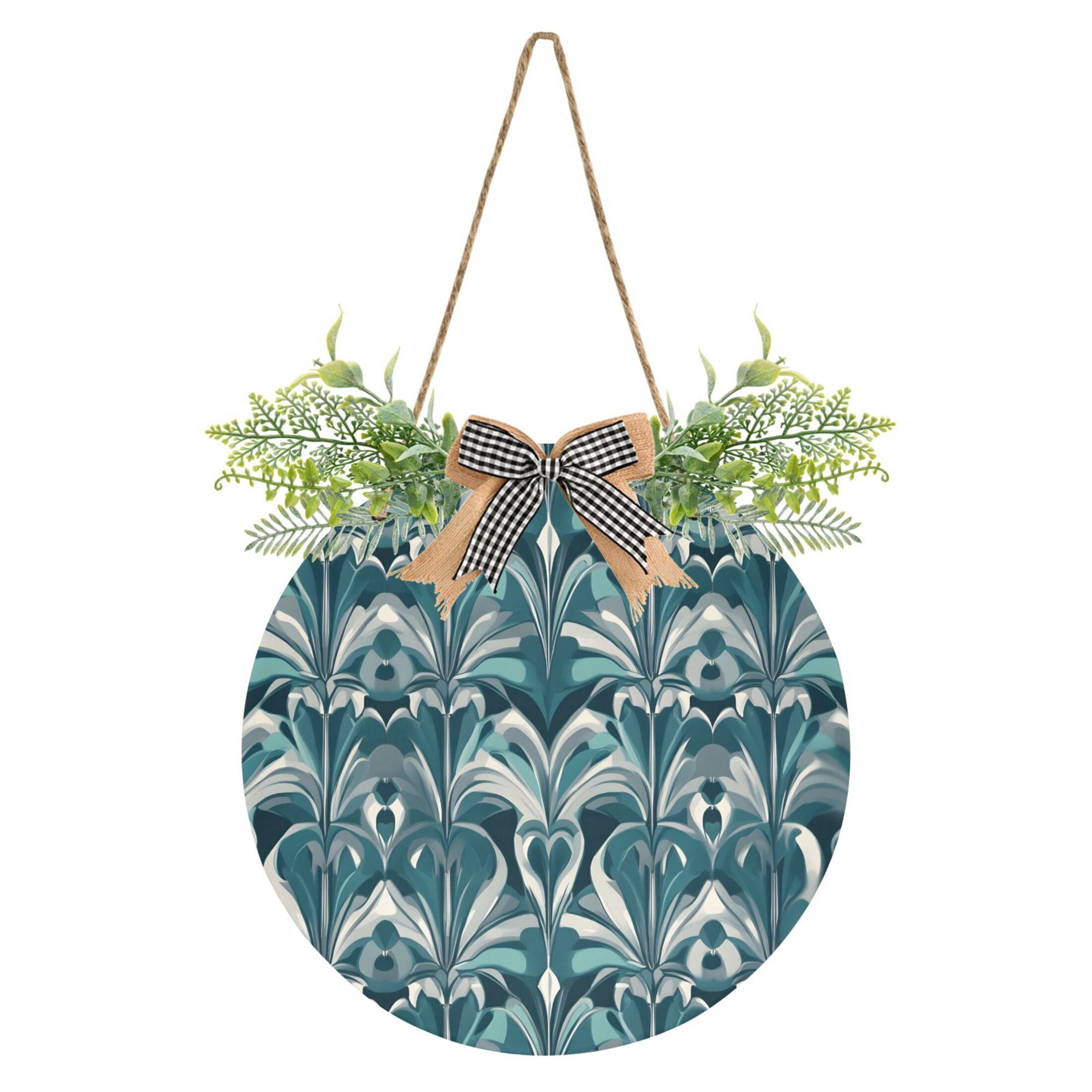 Blackish Green Ripple Art Front Door Porch Decoration Hanging Sign with ...