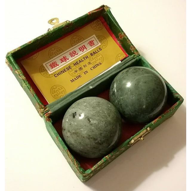 Blackish Jade Green Marble Stone Chinese Healthy Exercise Massage ...