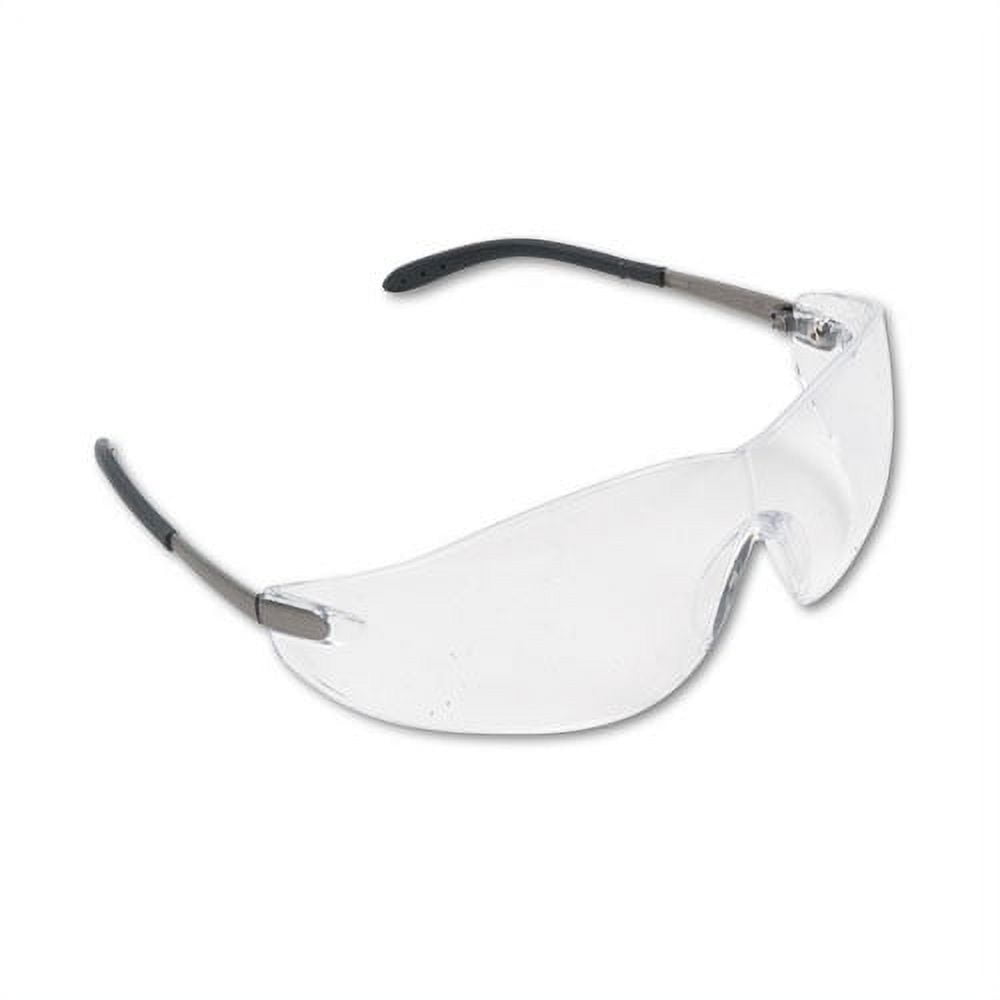Blackjack Wraparound Safety Glasses, Chrome Plastic Frame, Clear Lens ...