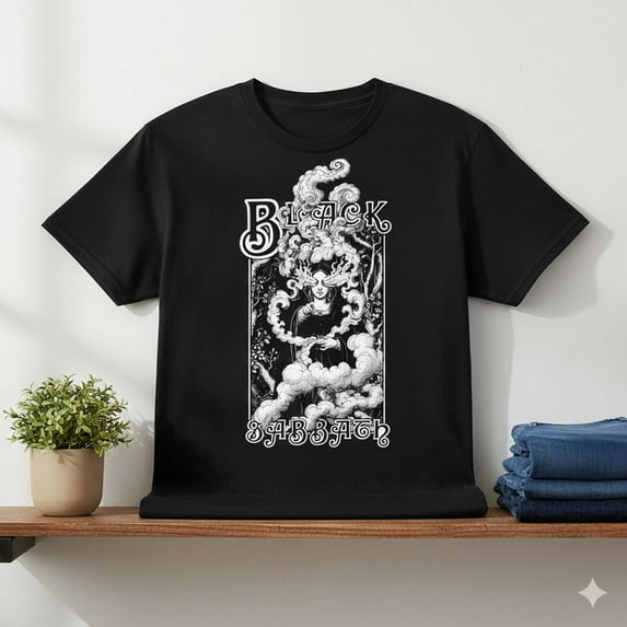 Blackk Sabbathh Gothic Smoke Art Rock Band Graphic Unisex Cotton T ...