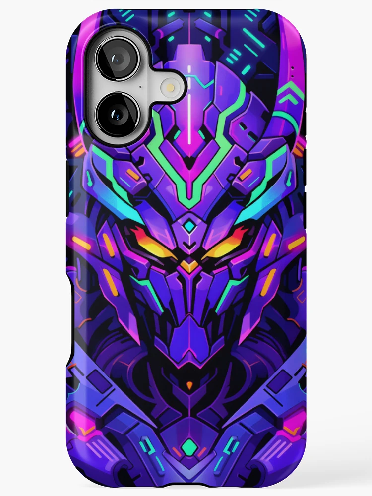 Blacklight Anime Mecha Cyber Neon Futuristic Glow Art iPhone Case 11 12 ...