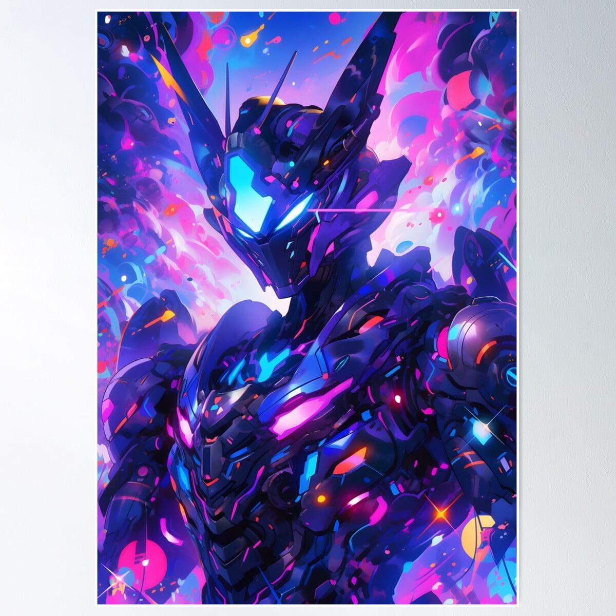 Blacklight Anime Mecha Fluorescent Glow : A Cyber Neon Fusion Of ...
