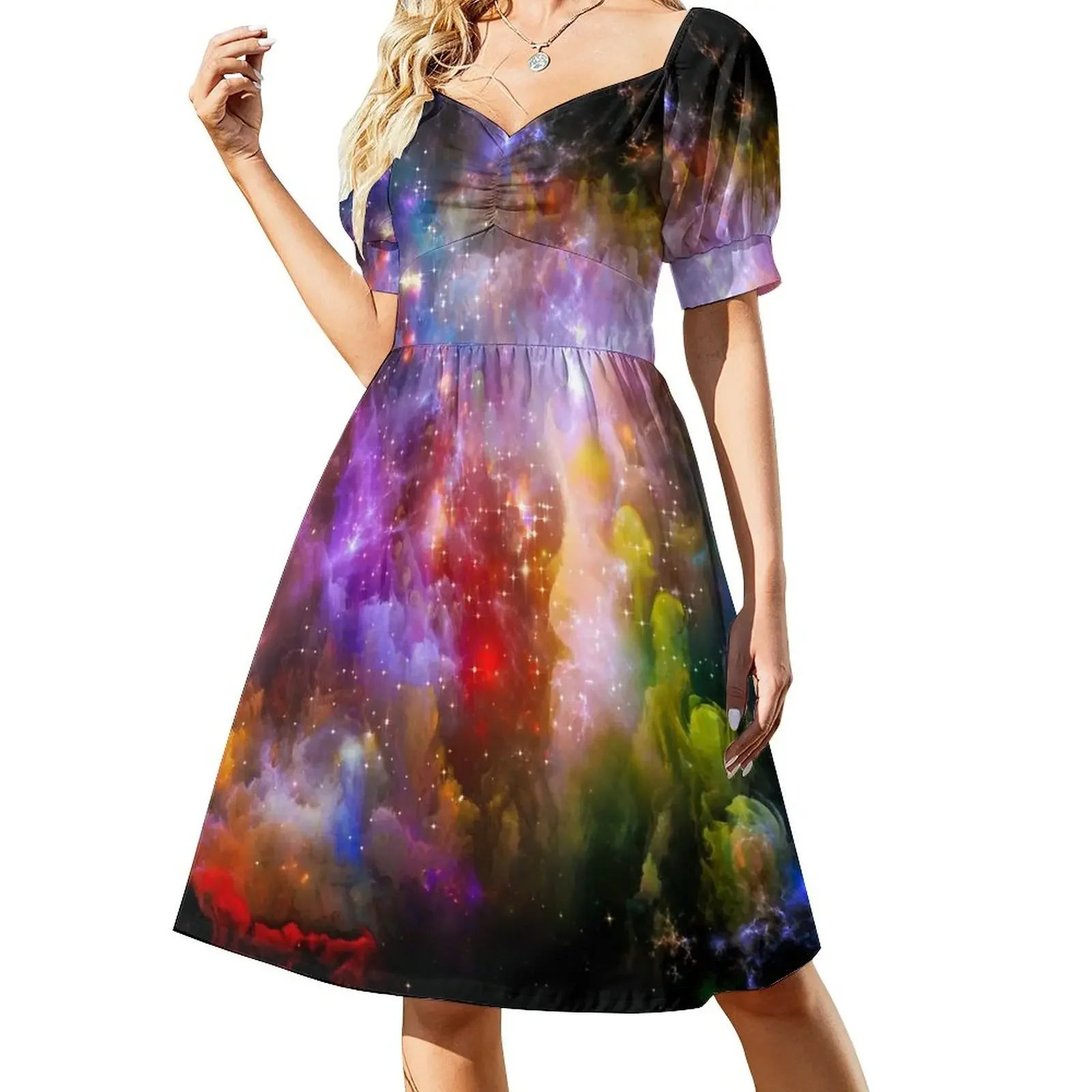 Blacklight Colorful Trippy Neon Fluorescent Sleeveless Dress Woman ...