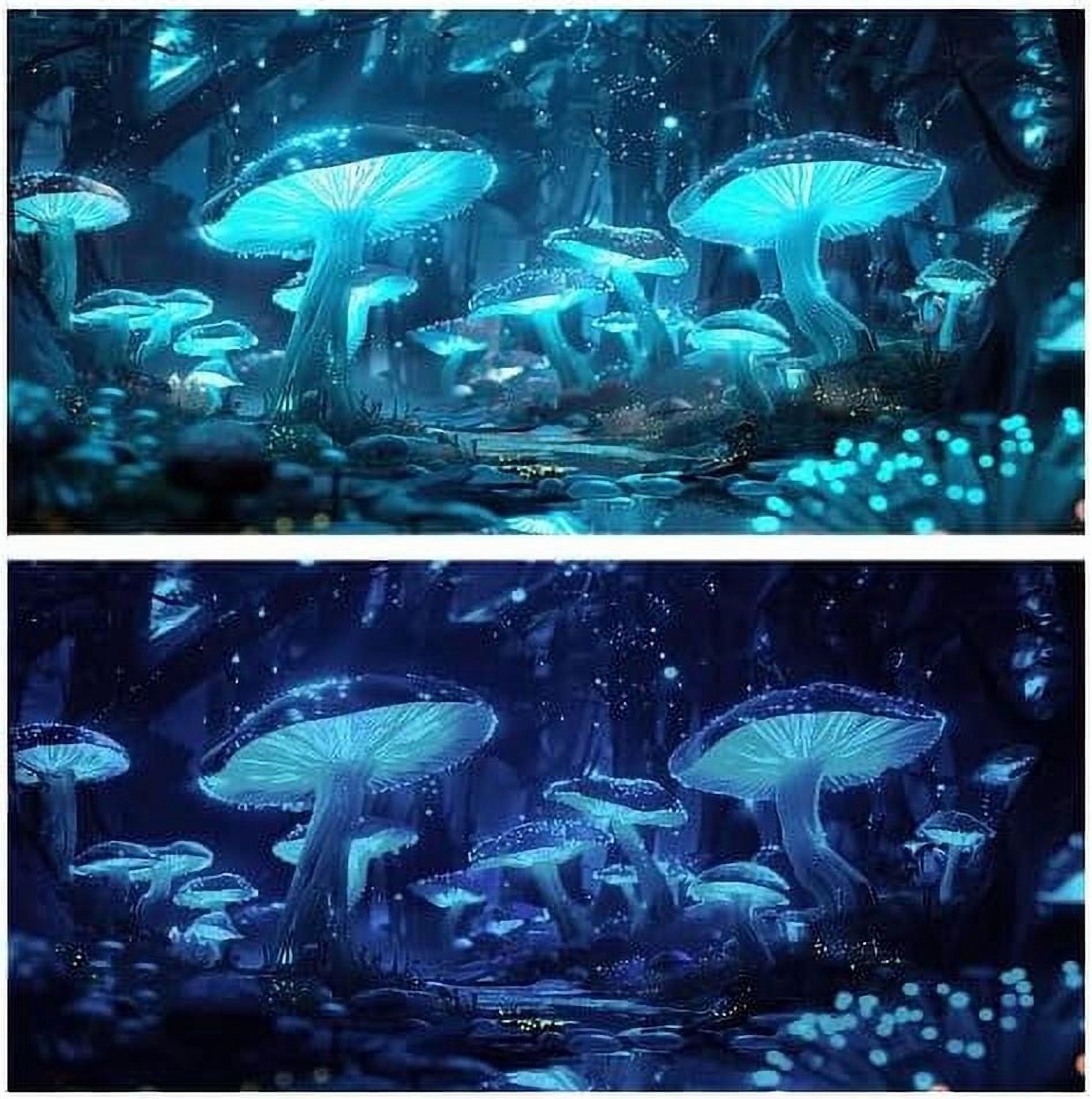 Blacklight Cyan Mushroom Black Light Aquarium Background UV Reactive ...