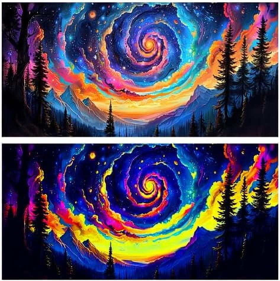 Blacklight Galaxy Space HD 3D Black Light Aquarium Background UV ...