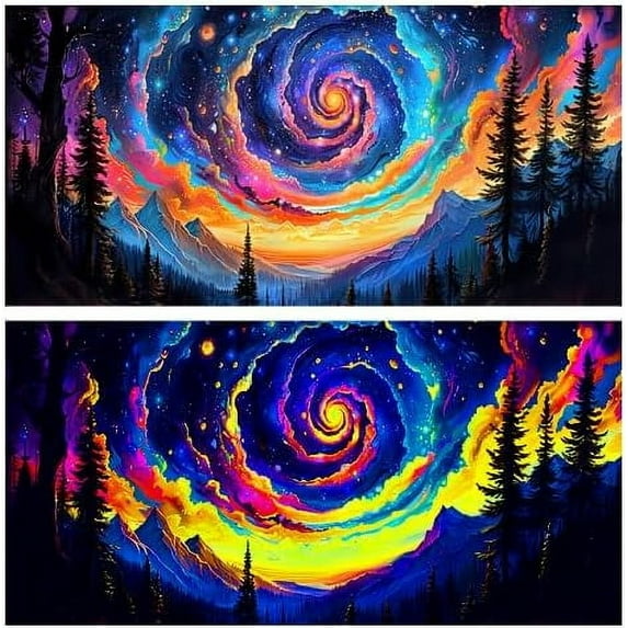 Blacklight Galaxy Space HD 3D Black Light Aquarium Background UV ...