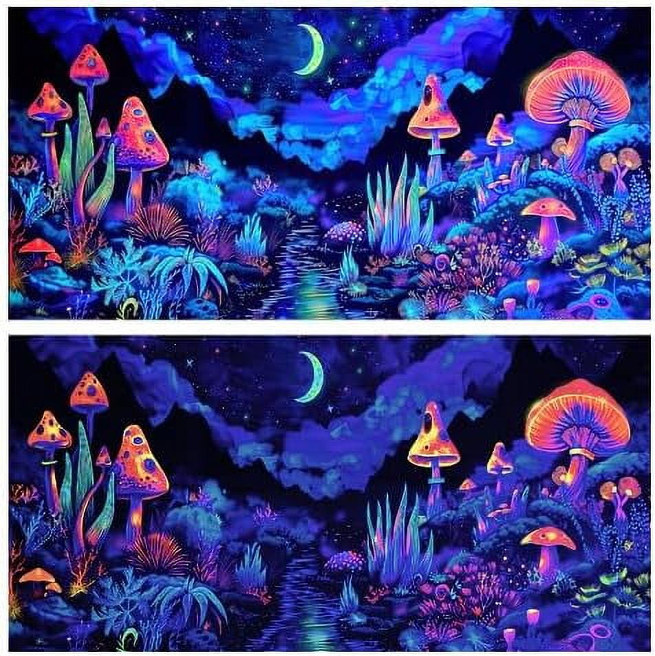 Blacklight Mushroom Flower Black Light Aquarium Background, UV Fish ...