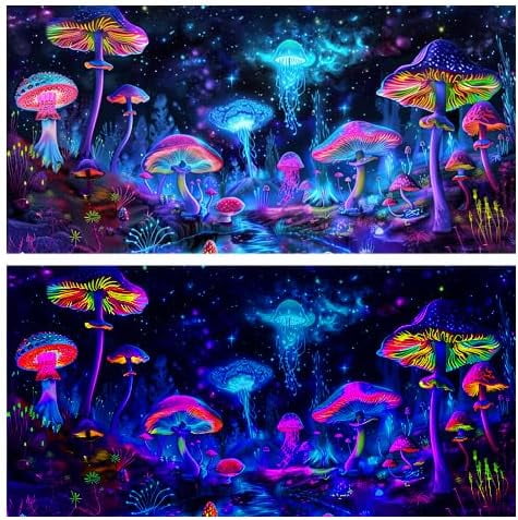 Blacklight Mushroom Jellyfish Aquarium Background UV Reactive ...