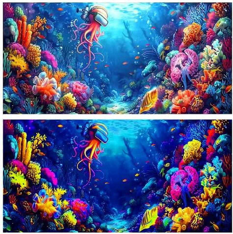 Blacklight Ocean HD 3D Black Light Aquarium Background UV Reactive ...