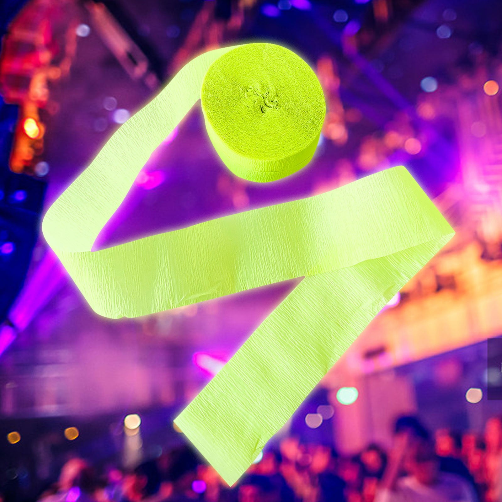 Blacklight Party Streamer Decorations 1 Rolls Glow Crepe Paper UV ...