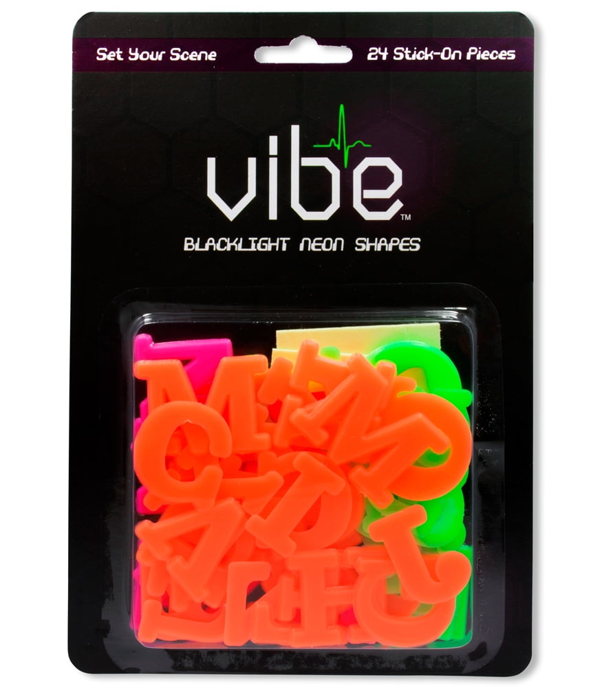 Blacklight Reactive Neon Alphabet Pieces - 24 Piece Set - Walmart.com