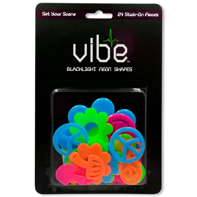 Blacklight Reactive Neon Sixties Pieces - 24 Piece Set - Walmart ...