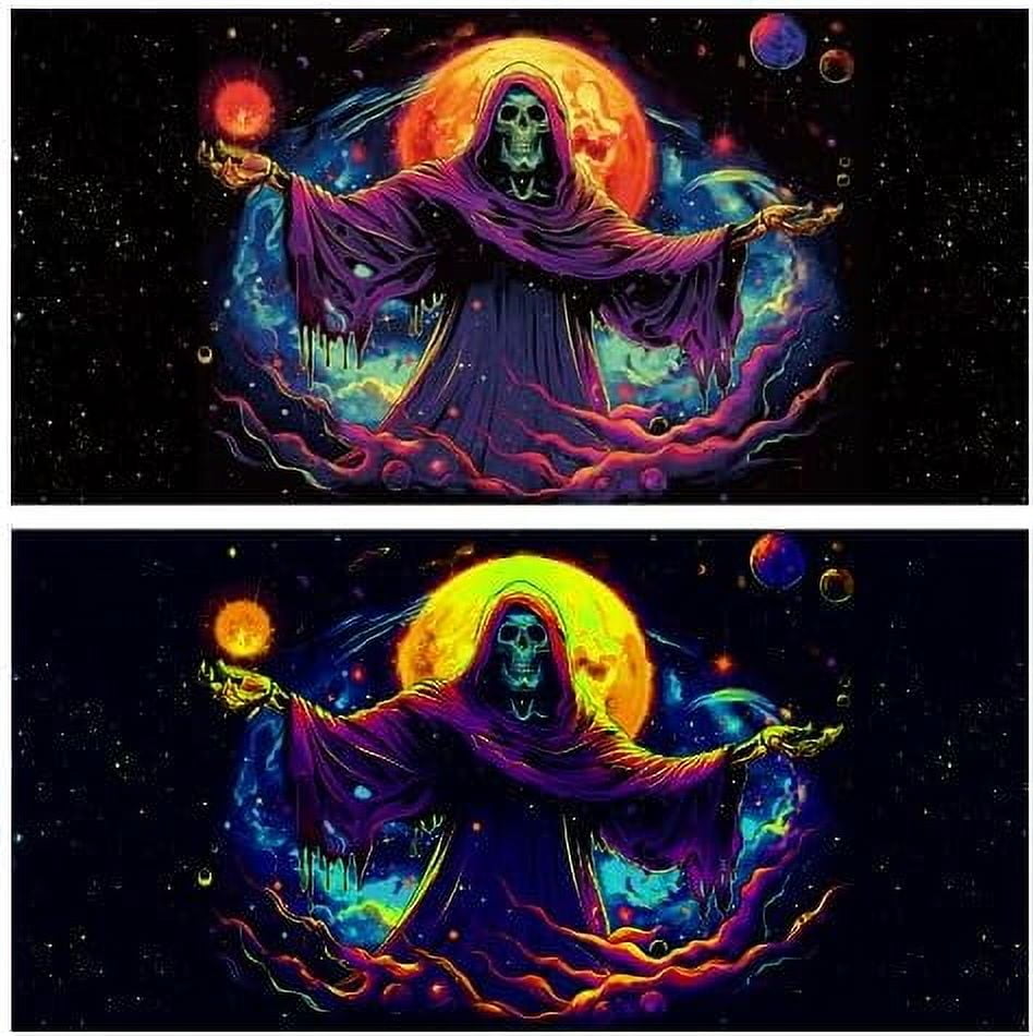 Blacklight Skull Wizard HD 3D Black Light Aquarium Background UV ...